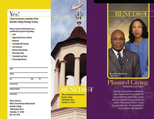 Planned Giving Brochure - Benedict College
