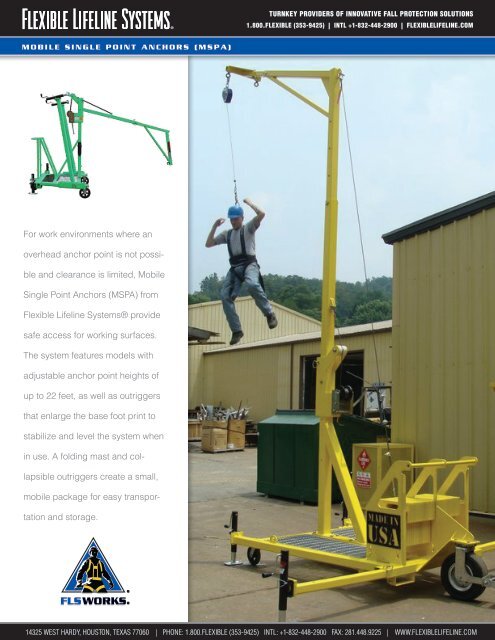 Mobile Single Point Anchors - Flexible Lifeline Systems