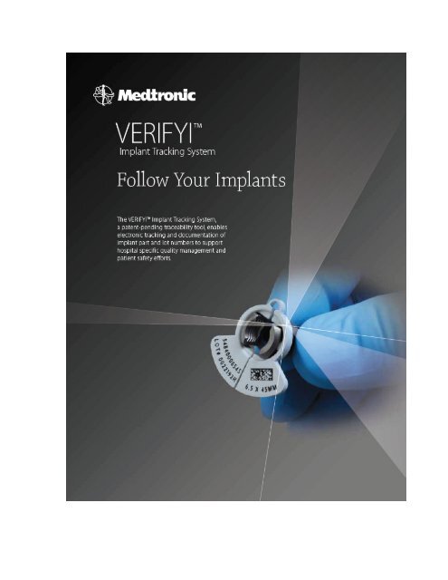 Install the VERIFYIâ ¢ Implant Tracking System