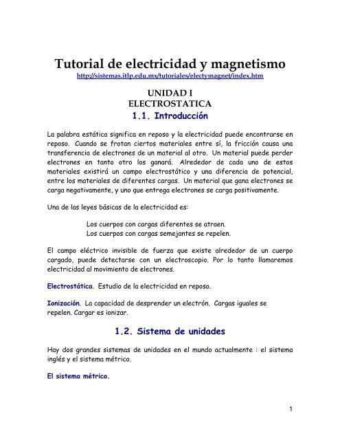 Tutorial de electricidad y magnetismo