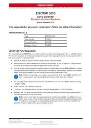 ESCON 50/5 Hardware Reference - ESCON Setup - Maxon Motor ag