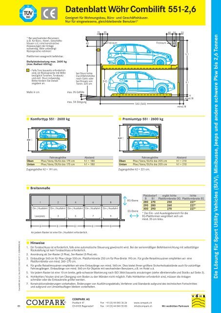 Datenblatt Wöhr Combilift 551-2,6 - Compark
