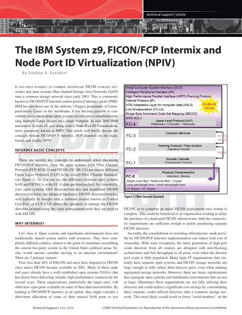 The IBM System z9, FICON/FCP Intermix and Node Port ID ...