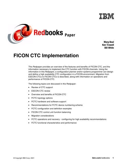 Redbooks Paper FICON CTC Implementation - IBM Redbooks