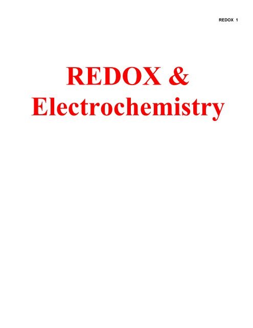 REDOX & Electrochemistry - LSU Chemistry
