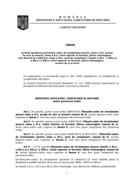 ordinul ministerului educatiei, cercetarii si inovarii nr. 3412