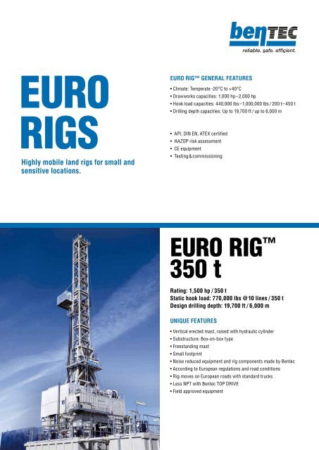 EURO RIG™ 350 t - Bentec