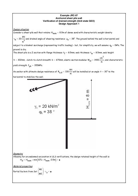 Anchored sheet pile wall - Eurocodes