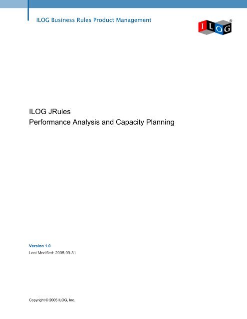 ILOG JRules - Performance Analysis and Capacity Planning