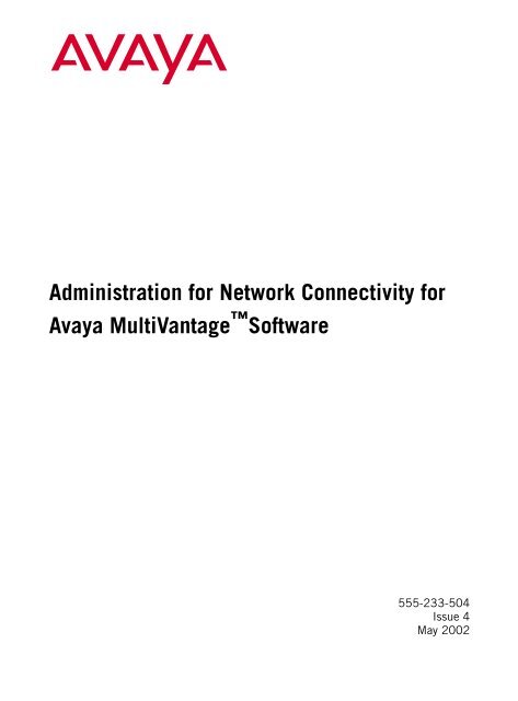 Administration for Network Connectivity for Avaya ... - Avaya Support