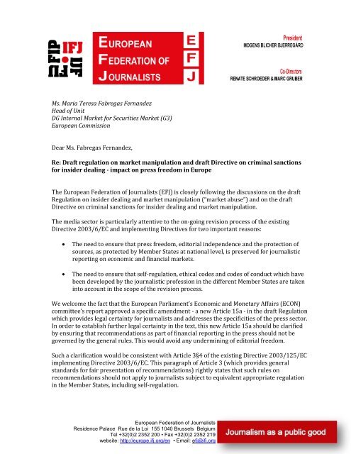 Ms. Maria Teresa Fabregas Fernandez Head of Unit DG ... - Europe