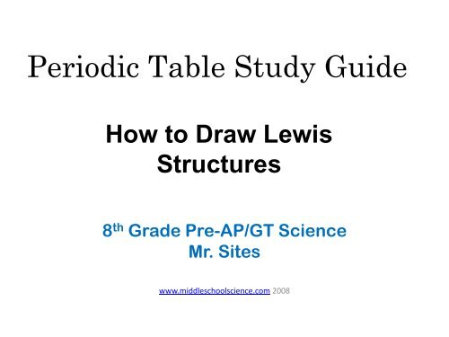 Periodic Table Study Guide