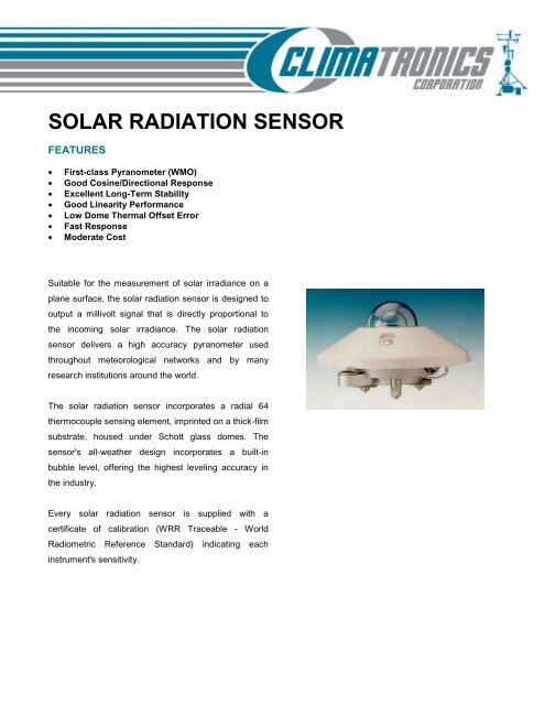 solar radiation sensor
