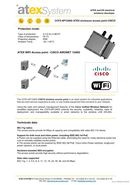 Protection mode: ATEX WIFI Access point - CISCO ... - Atex System