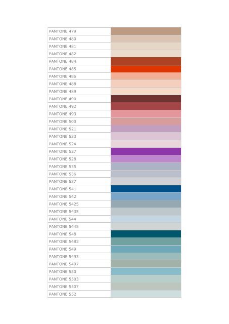 PANTONE 479 PANTONE 480 P