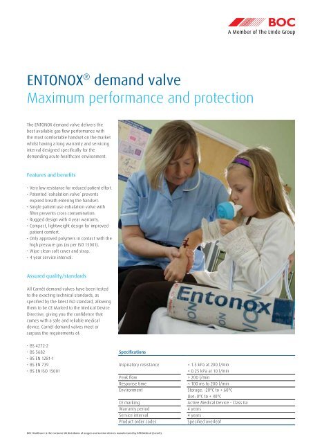 Download demand valve factsheet - BOC Healthcare