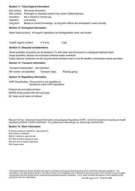 Biocleanse Wipes Data Sheet - Teknon