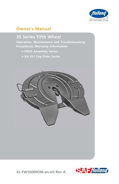 35 Series Fifth Wheel Owner's Manual - saf-holland