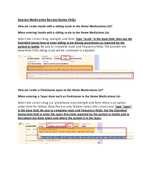 Soarian Medication Reconciliation FAQs