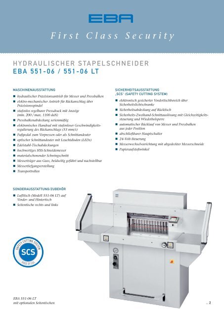 Hydraulischer Stapelschneider EBA 551-06 / EBA 551-06 LT