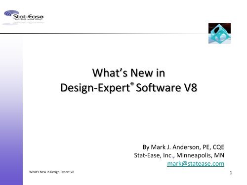 What's new in Design-Expert V8 - Stat-Ease, Inc.