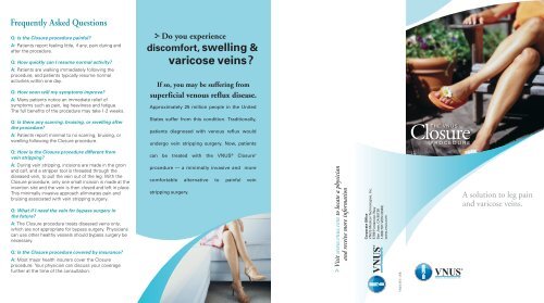 The VNUS Closure Procedure Brochure - Mankato Clinic