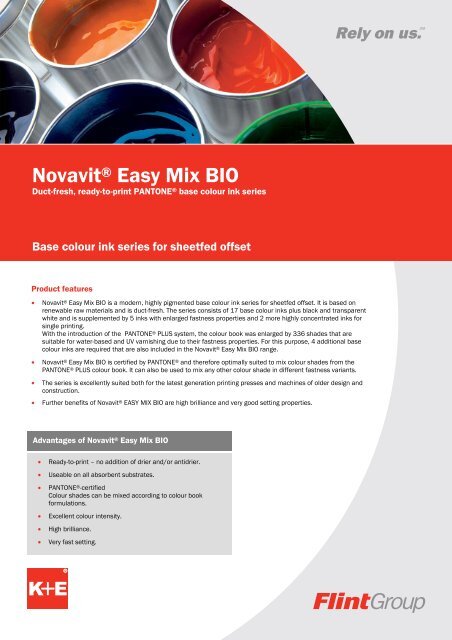 Novavit Easy Mix BIO - Flint Group