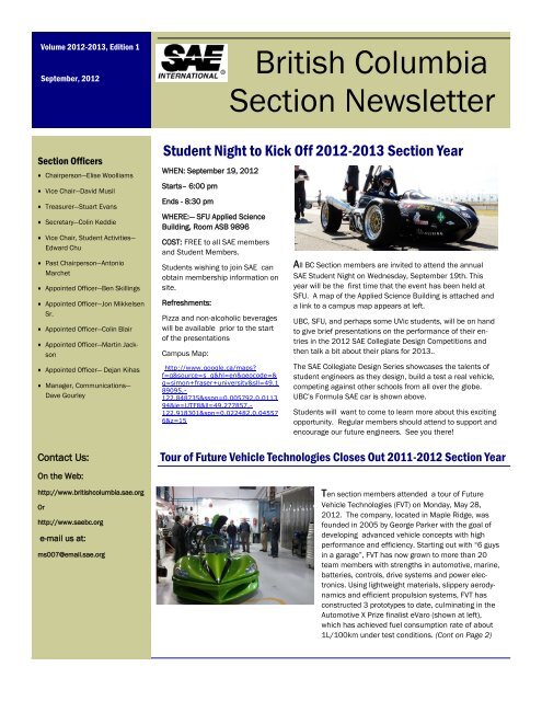 British Columbia Section Newsletter - Forums - SAE