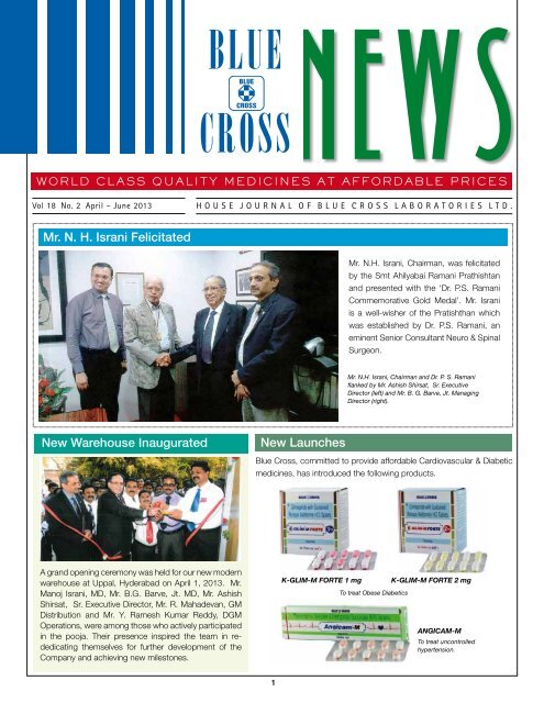 April - June 2013 - Blue Cross Laboratories Ltd.