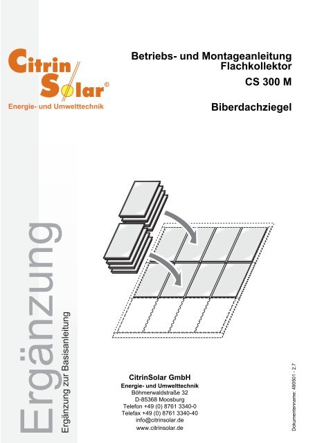 CS 300 M Ergaenzung zur Basisanleitung Biber DE V ... - Citrin Solar
