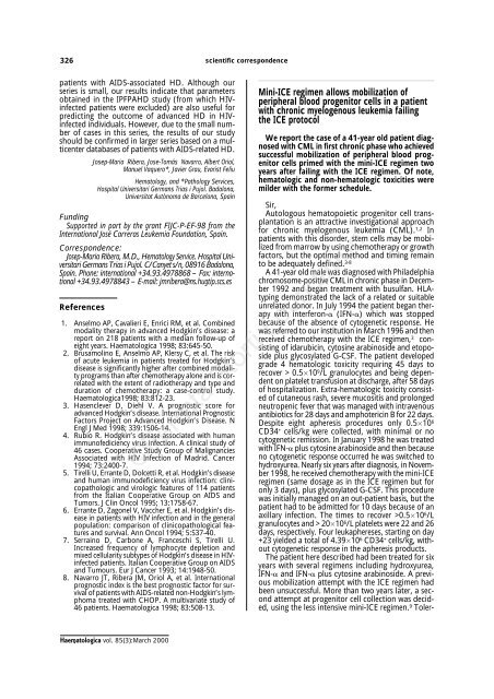 Mini-ICE regimen allows mobilization of peripheral blood progenitor ...