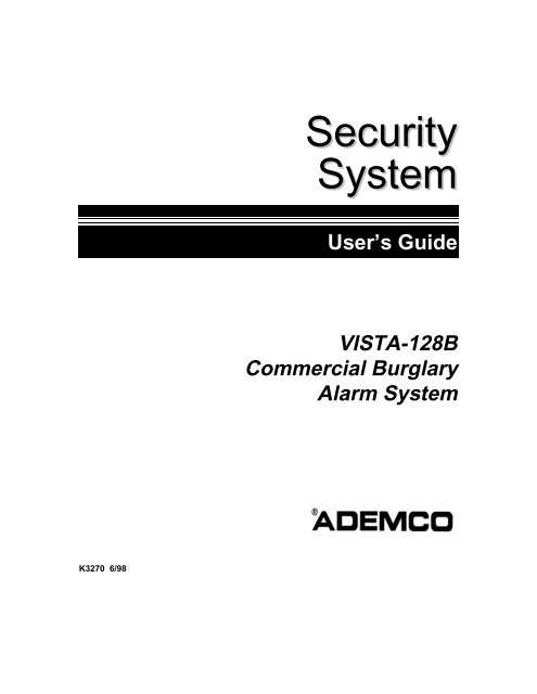 VISTA-128B User's Manual - Protectron Security Systems