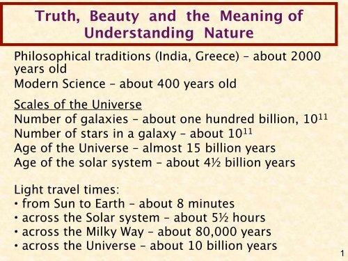 Truth, Beauty and the Meaning of Understanding Nature