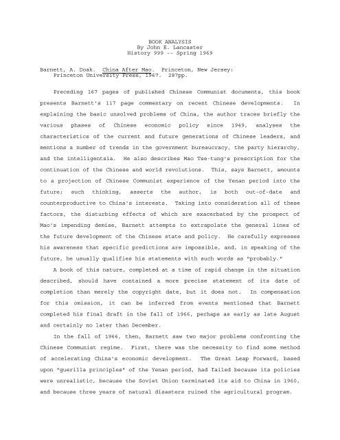 Book Analysis Example - Docusam.com