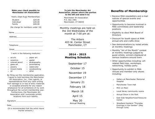 membership form - Manchester Art Association
