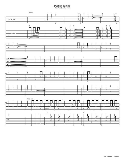 Dueling Banjo Guitar Chords