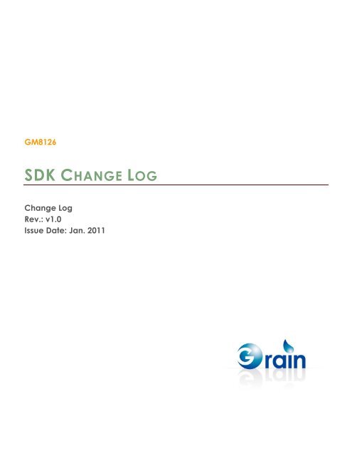 SDK CHANGE LOG