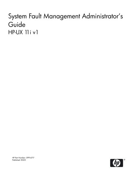 System Fault Management Administrator's Guide - HP Business ...