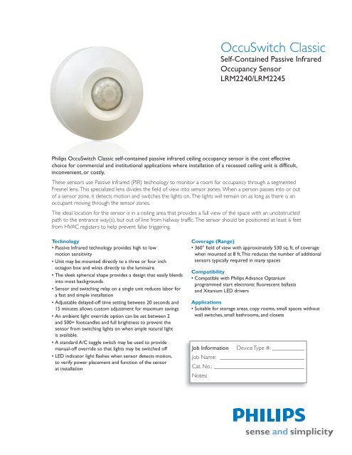 OccuSwitch Classic - Philips Lighting Controls