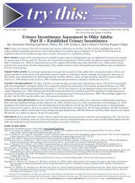 Urinary Incontinence Assessment in Older Adults Part I â Transient ...