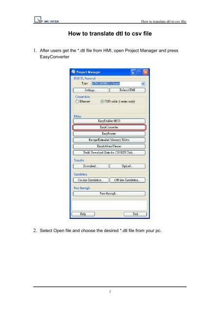 How to translate dtl to csv file