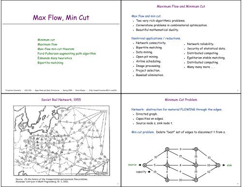 Max Flow, Min Cut - Princeton University