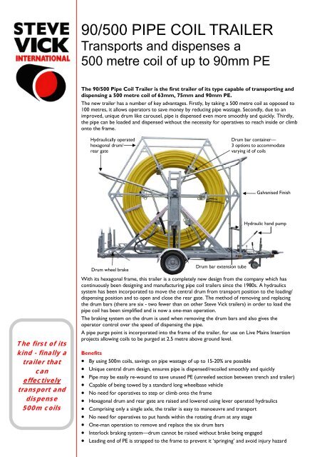 90/500 Pipe Coil Trailer - Steve Vick International