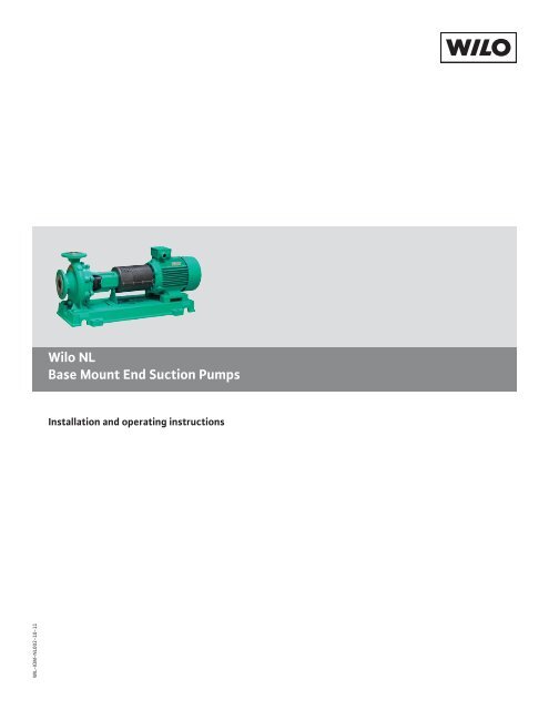 Wilo NL Base Mount End Suction Pumps - Wilo Canada Inc.