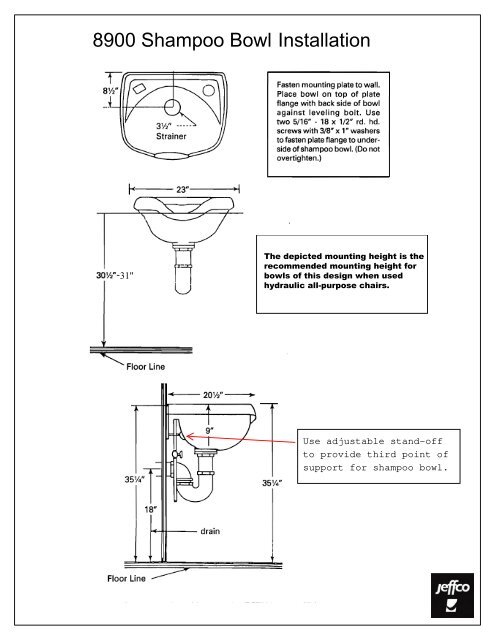 8900 Shampoo Bowl Installation - Jeffco