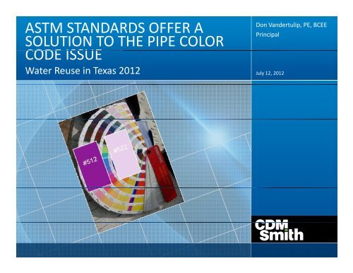 astm standards offer a solution to the pipe color - Water Environment ...