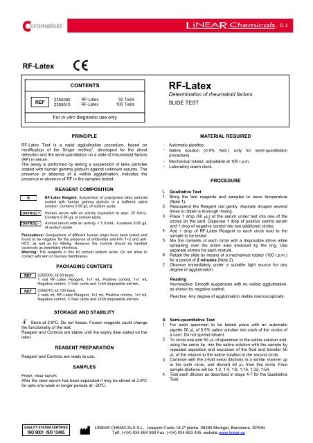 RF-Latex - LINEAR CHEMICALS