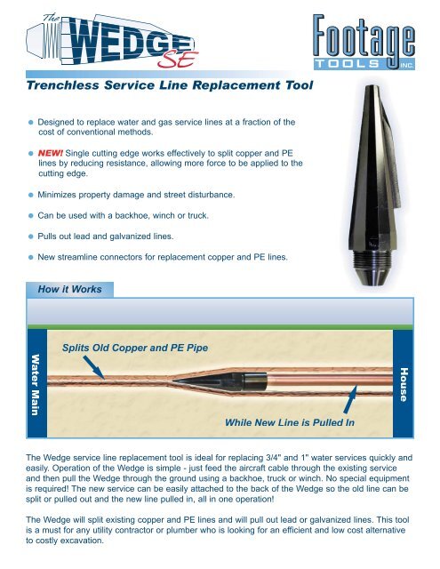 Trenchless Service Line Replacement Tool - Footage Tools