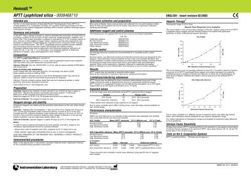 APTT - ILEX Medical Systems