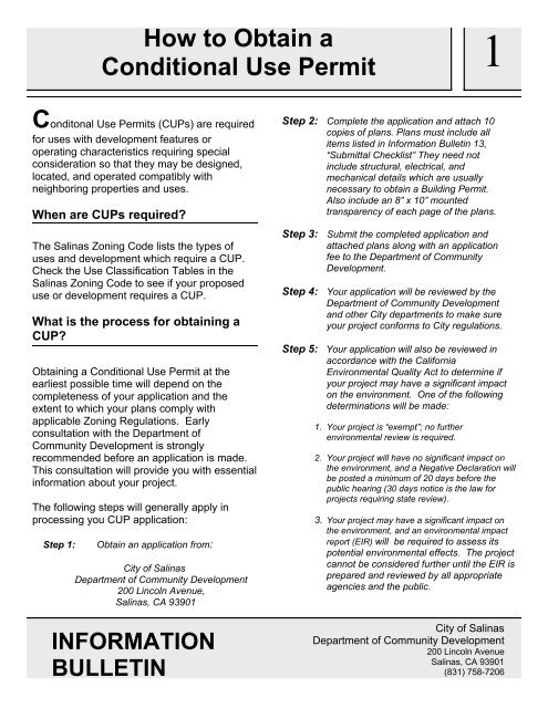How to Obtain a Conditional Use Permit - City of Salinas
